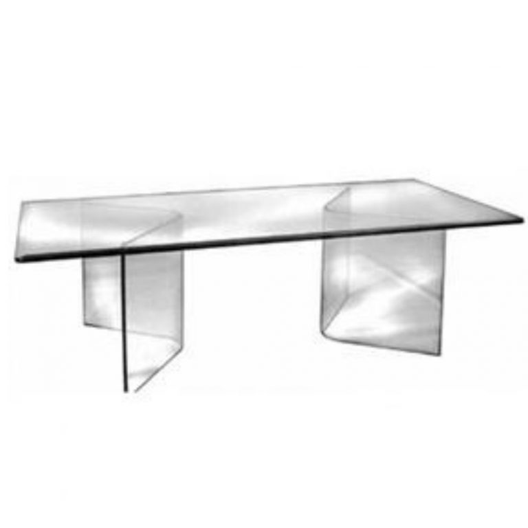 Half Moon Glass Dining Table - Ruth Fischl Event Rental