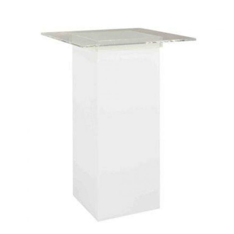 Acrylic Column Highboy White - Ruth Fischl Event Rental