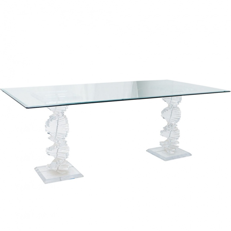 Half Moon Glass Dining Table - Ruth Fischl Event Rental